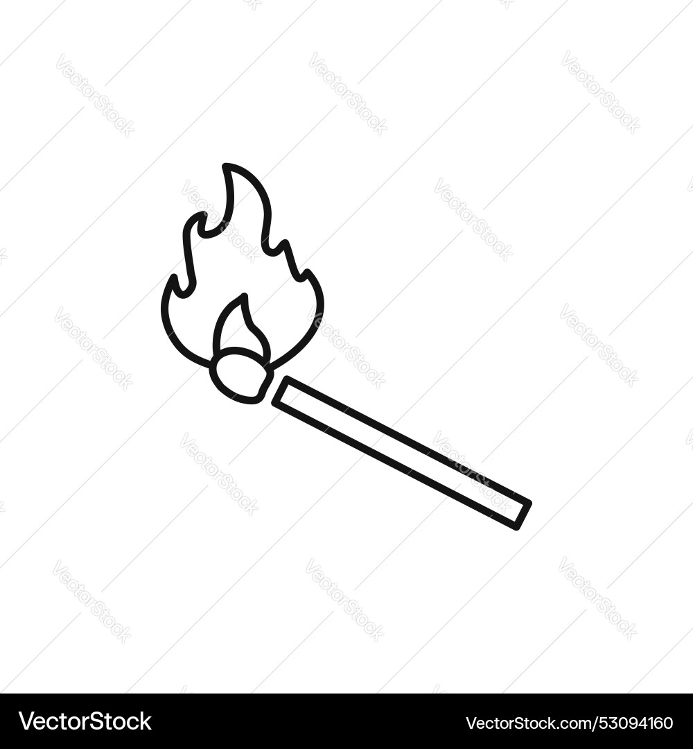Match fire icon isolated on white background Vector Image