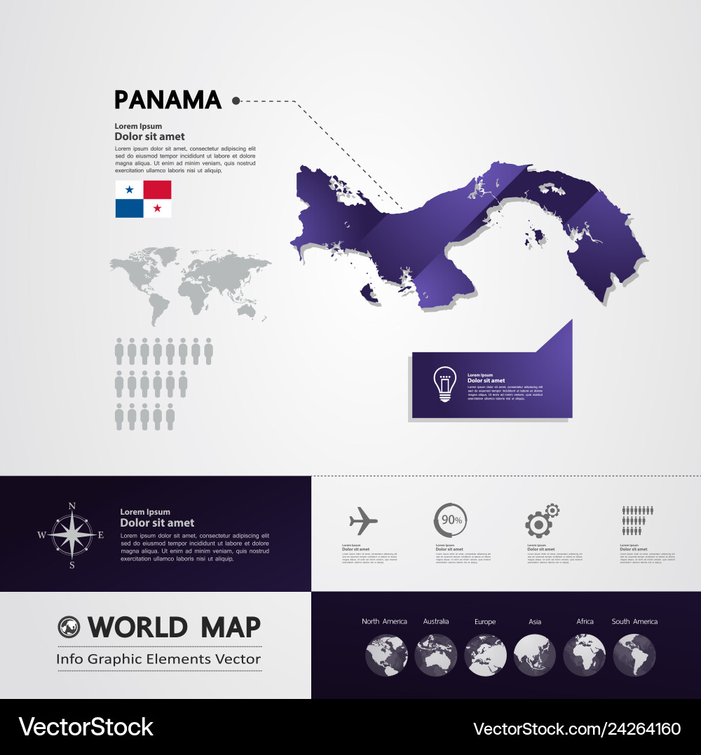 Panama map Royalty Free Vector Image - VectorStock