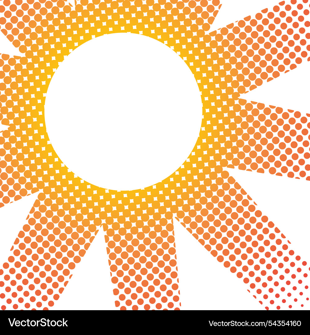 Sunburst halftone circle frame sunbeam abstract Vector Image