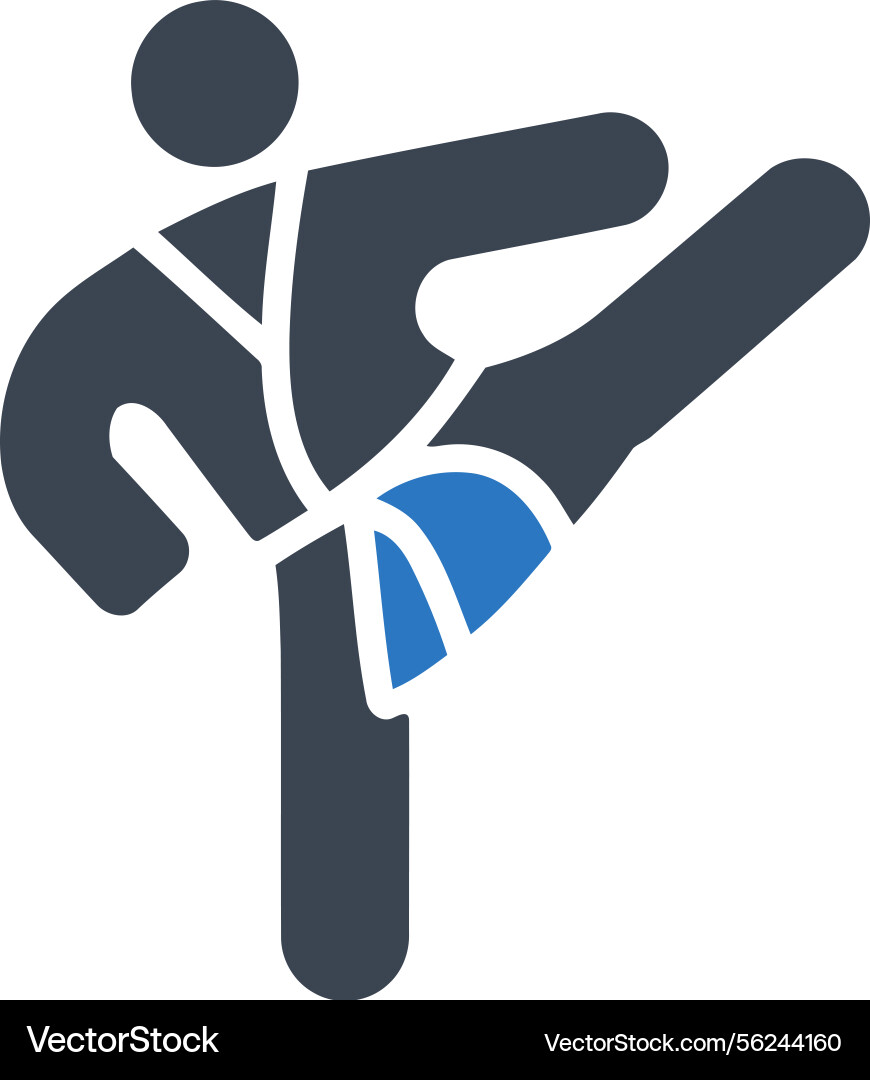 Taekwondo kick icon Royalty Free Vector Image - VectorStock