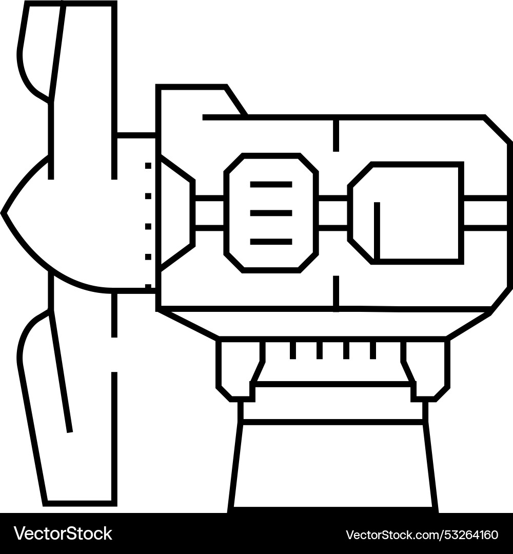 Turbine construction wind line icon Royalty Free Vector