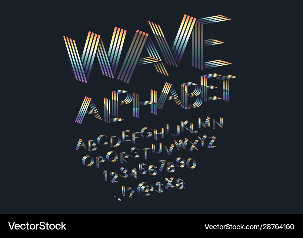Wave font Royalty Free Vector Image - VectorStock