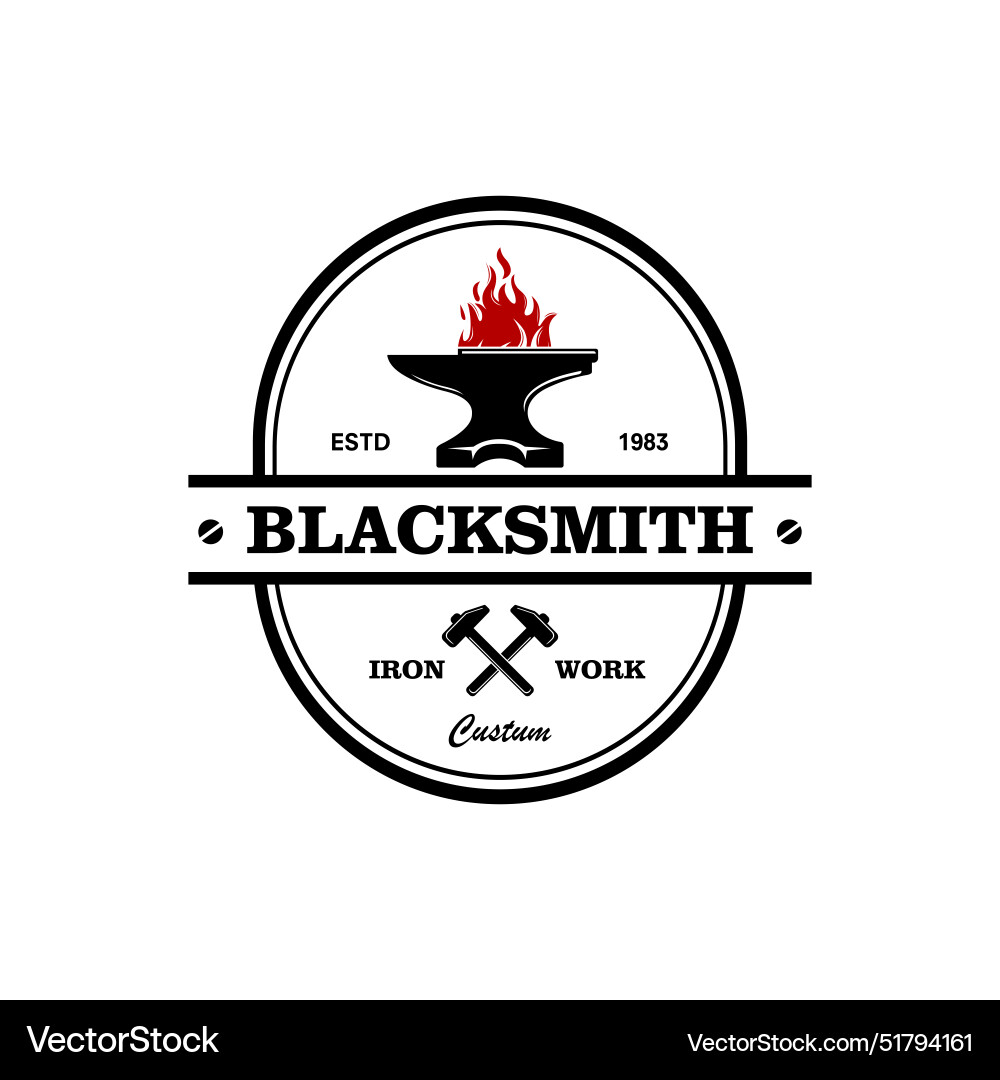 Color of a blacksmith logo on background Vector Image
