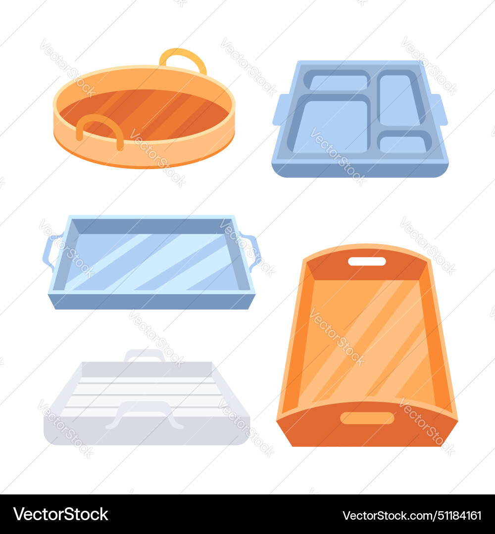 Empty meal tray food dish cafeteria service Vector Image
