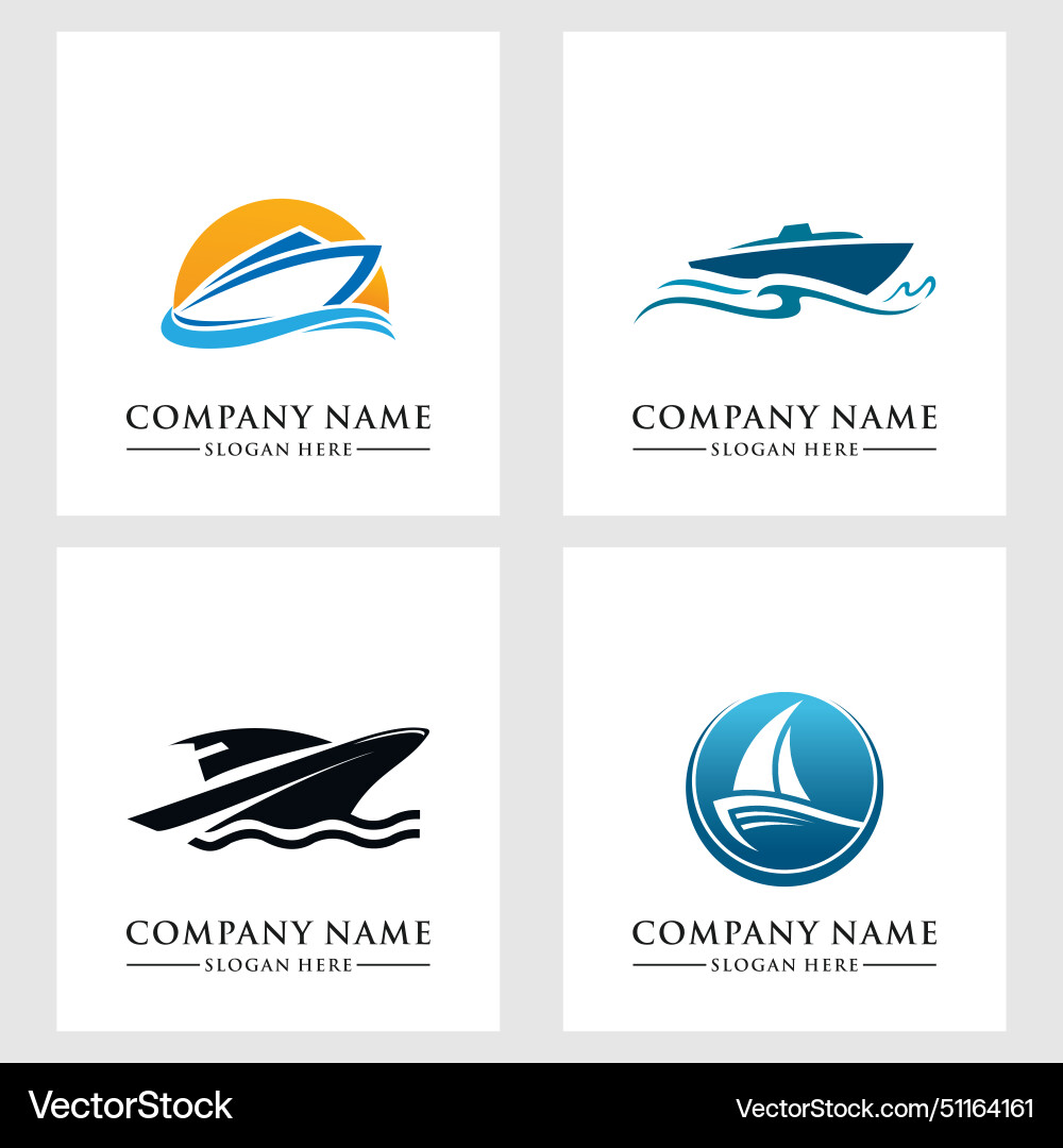 Fishing boat logo template Royalty Free Vector Image