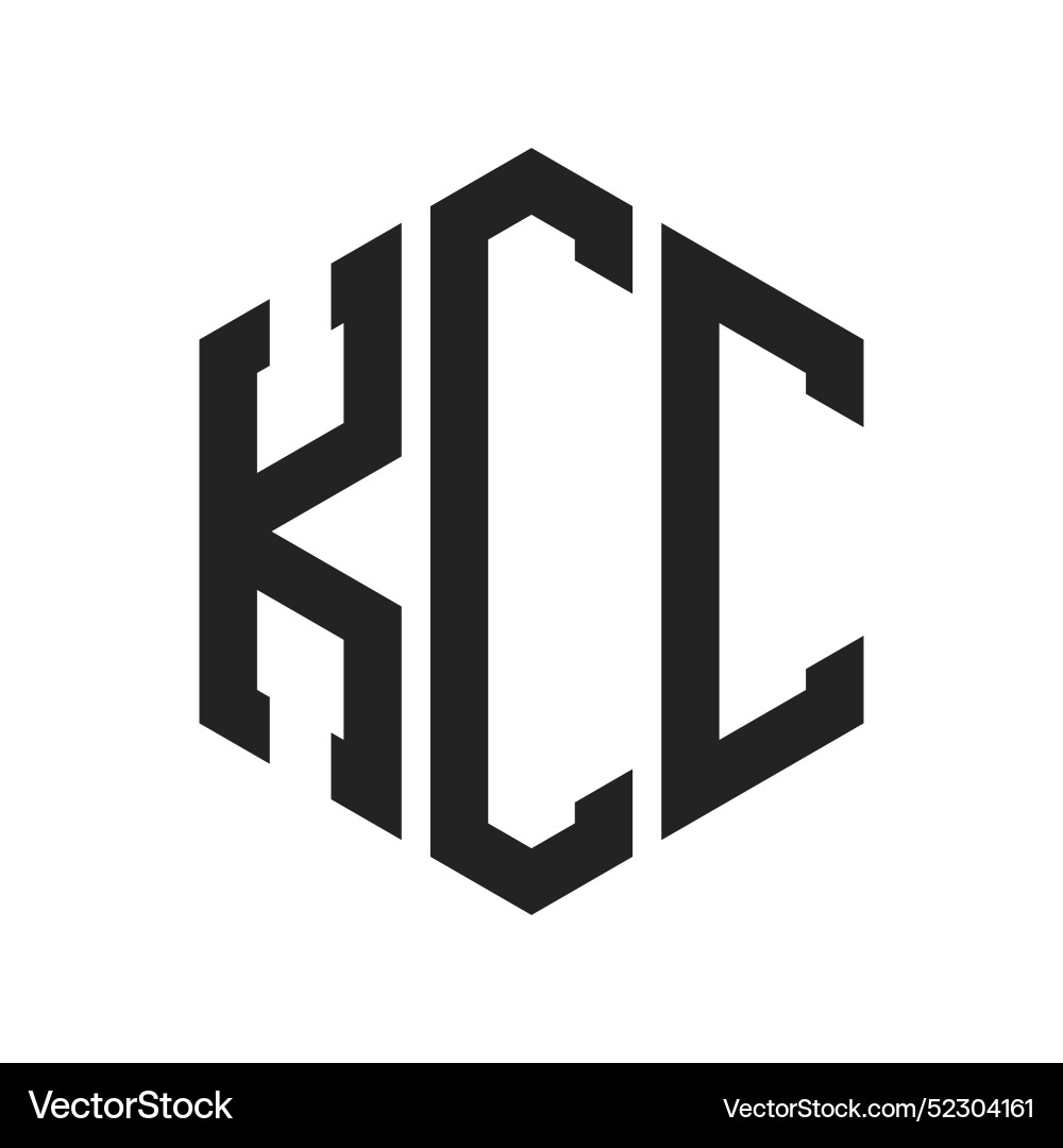 Kcc logo design initial letter monogram Royalty Free Vector