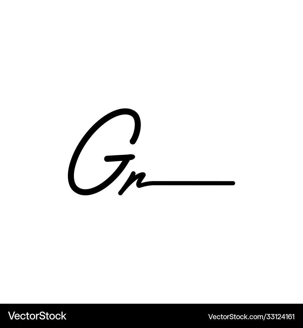 Letter gr signature logo template Royalty Free Vector Image