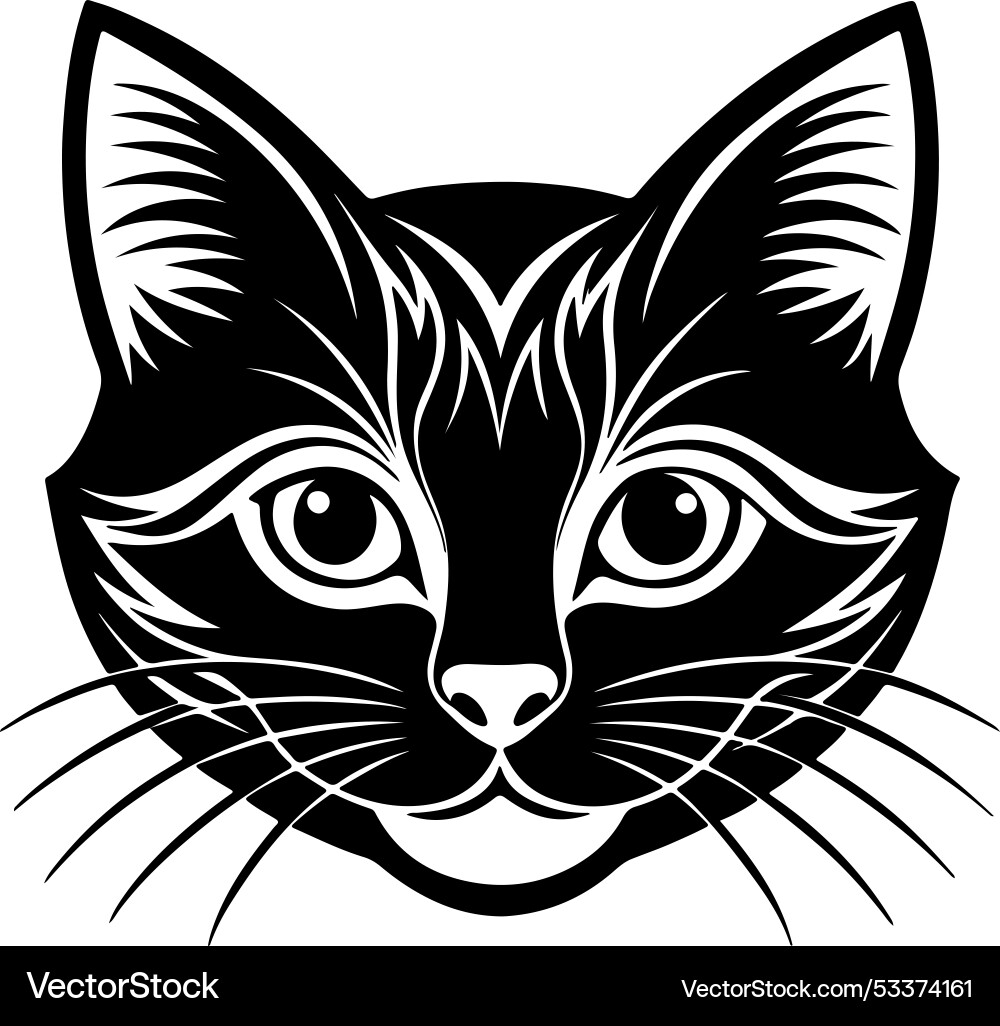 Logo depicting a cat head Royalty Free Vector Image