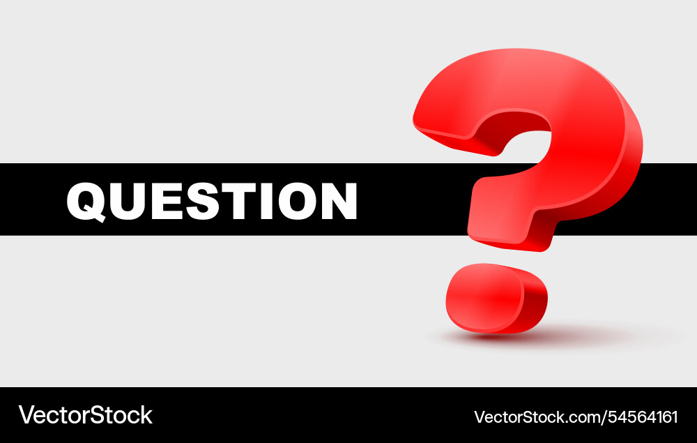 Question mark 3d symbol service info banner Vector Image