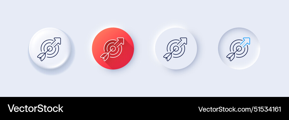 Target aim line icon financial goal sign Vector Image