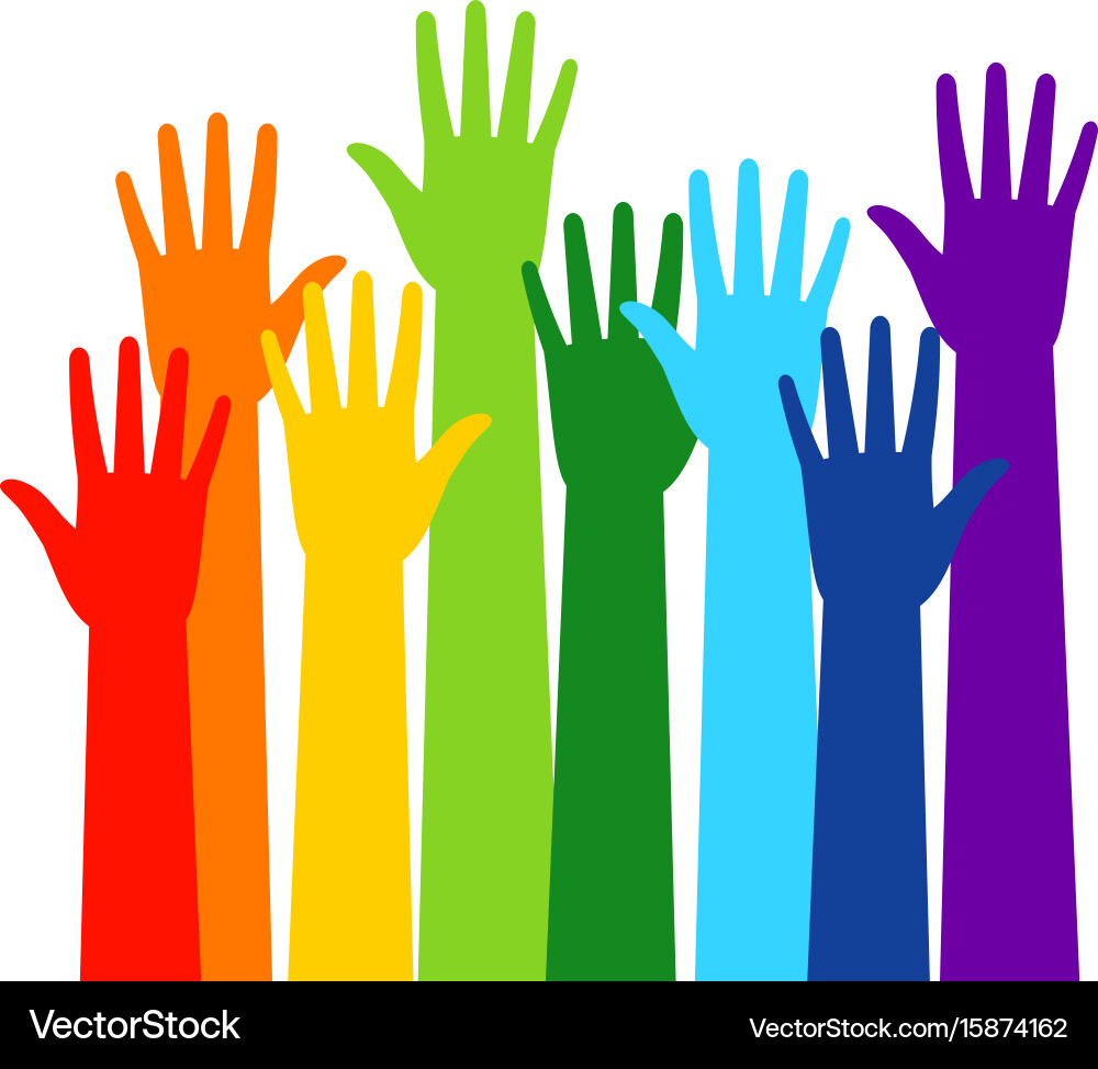 Colorful Volunteer Hands Royalty Free Vector Image