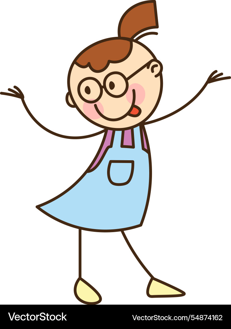 Hand drawn child with glasses Royalty Free Vector Image