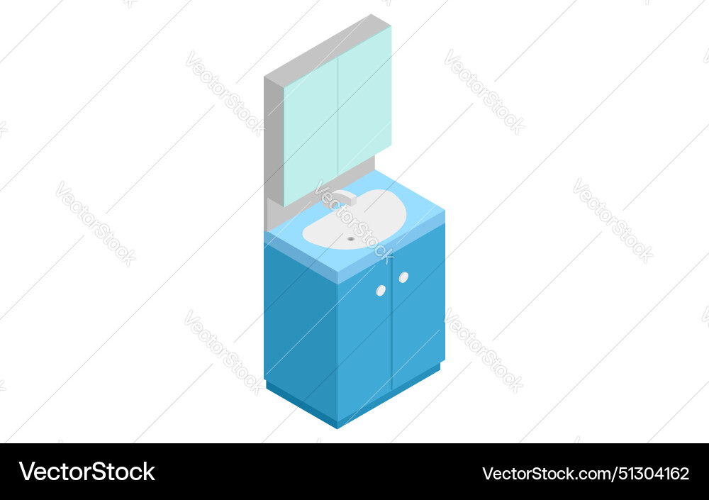 Home remodeling freestanding vanity isometric Vector Image