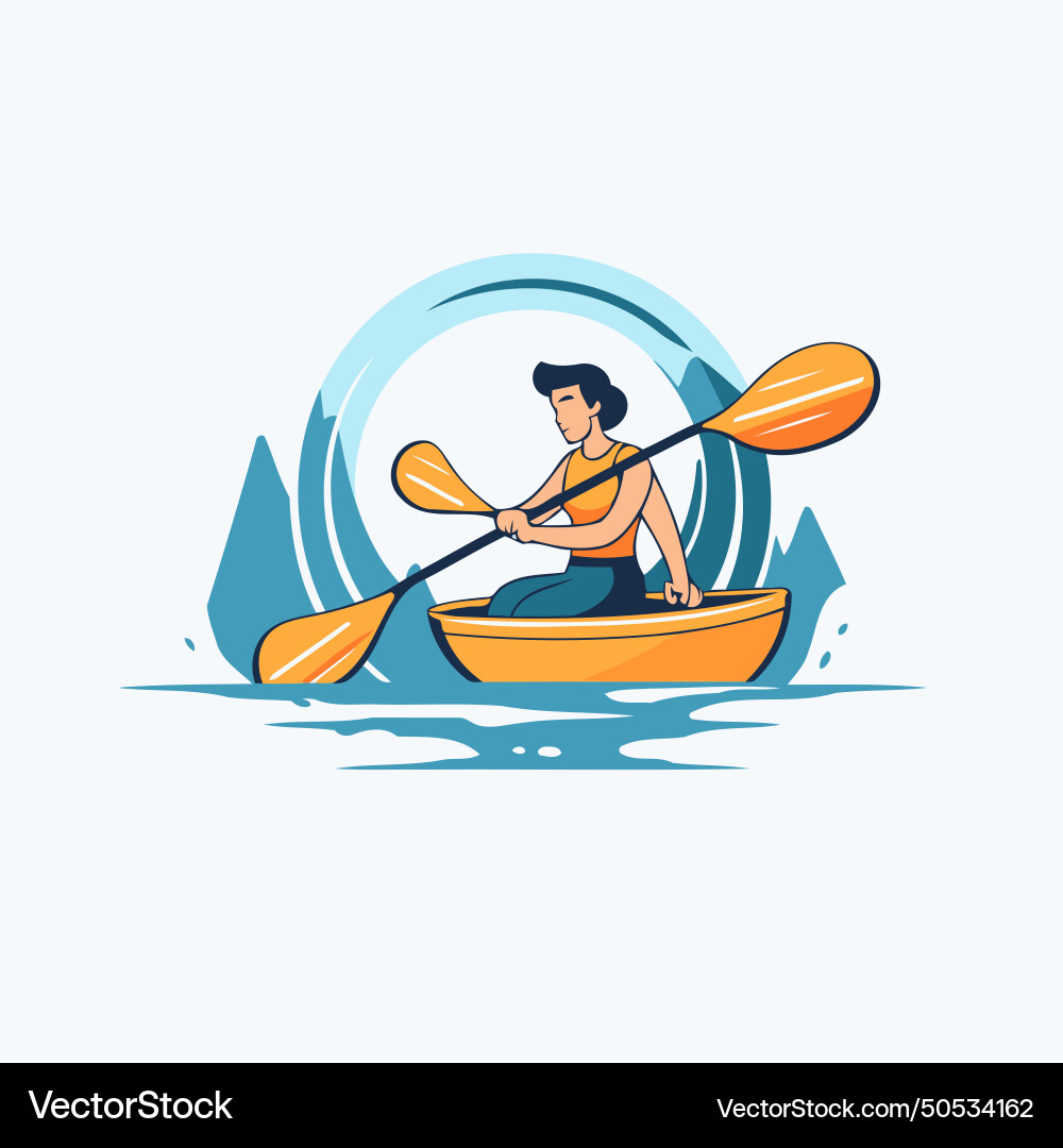 Kayaking canoeing Royalty Free Vector Image - VectorStock
