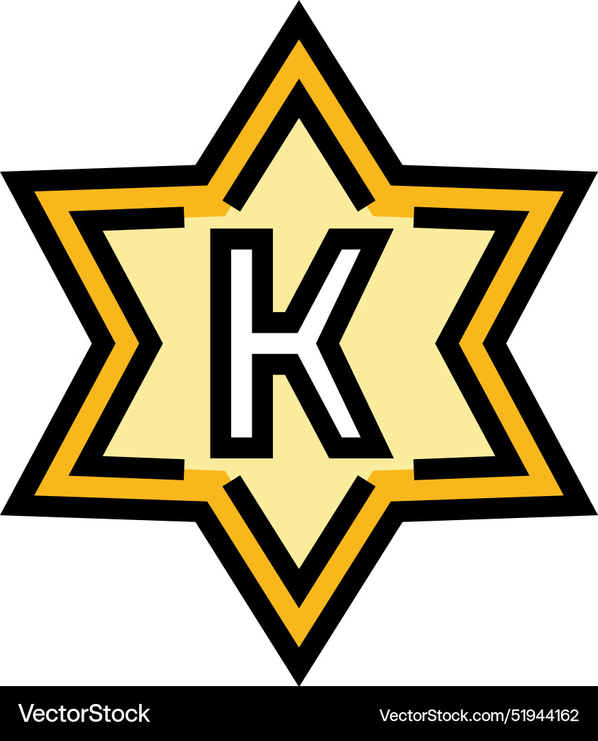 Kosher product label warning color icon Royalty Free Vector