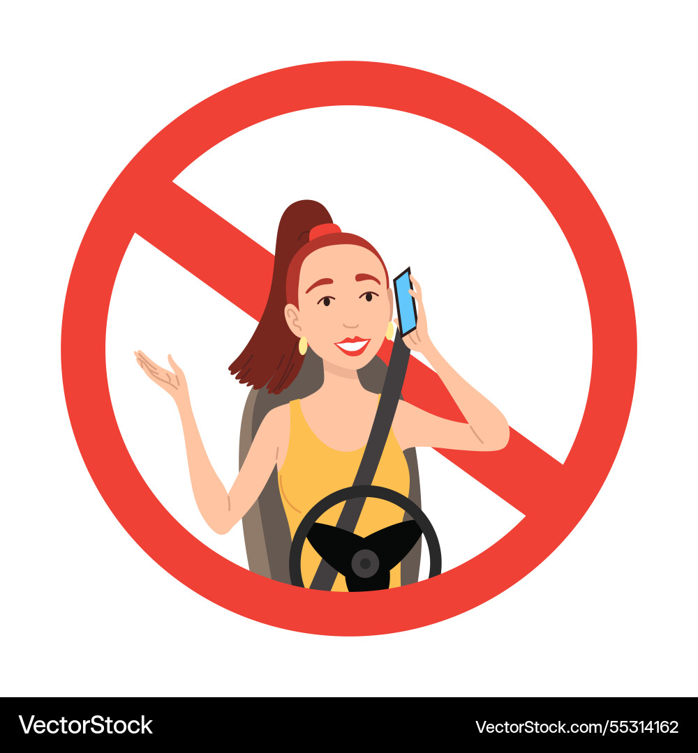 Phone while driving safety rules do Royalty Free Vector