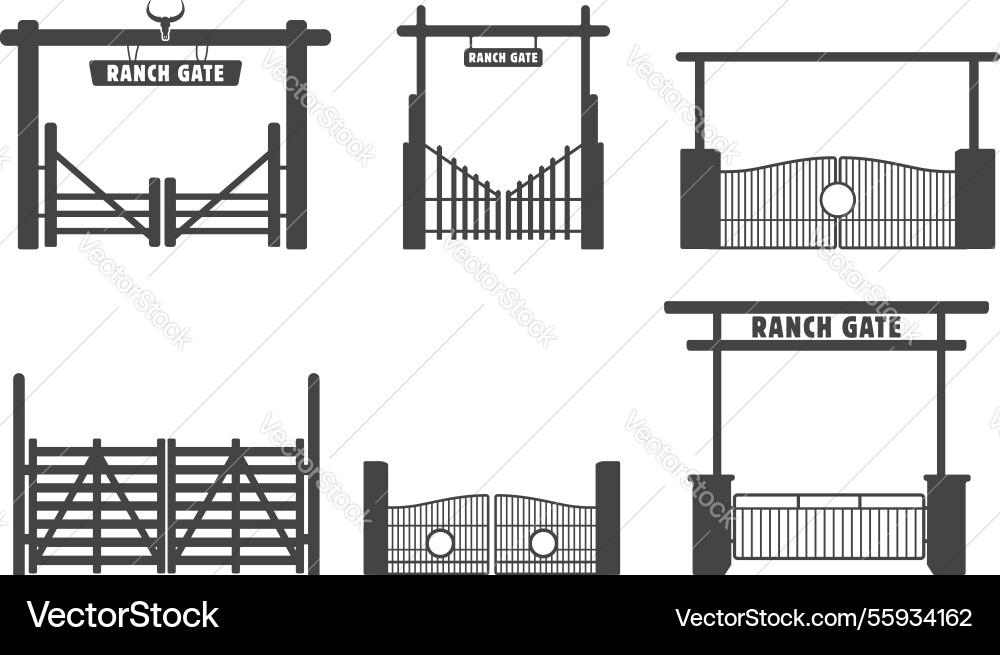 Ranch gate svg silhouette Royalty Free Vector Image