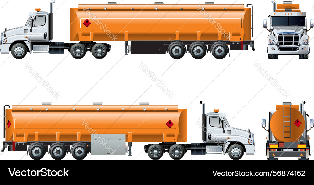 Realistic tanker truck template isolated Vector Image