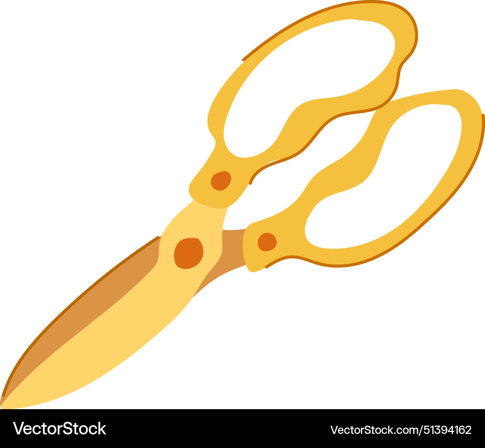 Salon gold scissor cartoon Royalty Free Vector Image