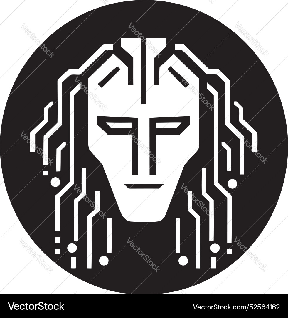 Techno trickster sinister thief graphic binary Vector Image