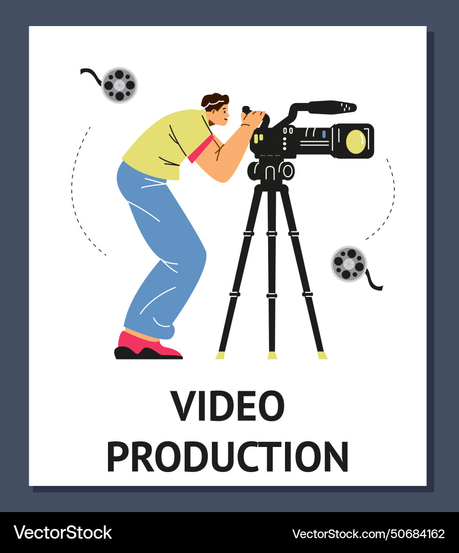 Television video operator looking through Vector Image