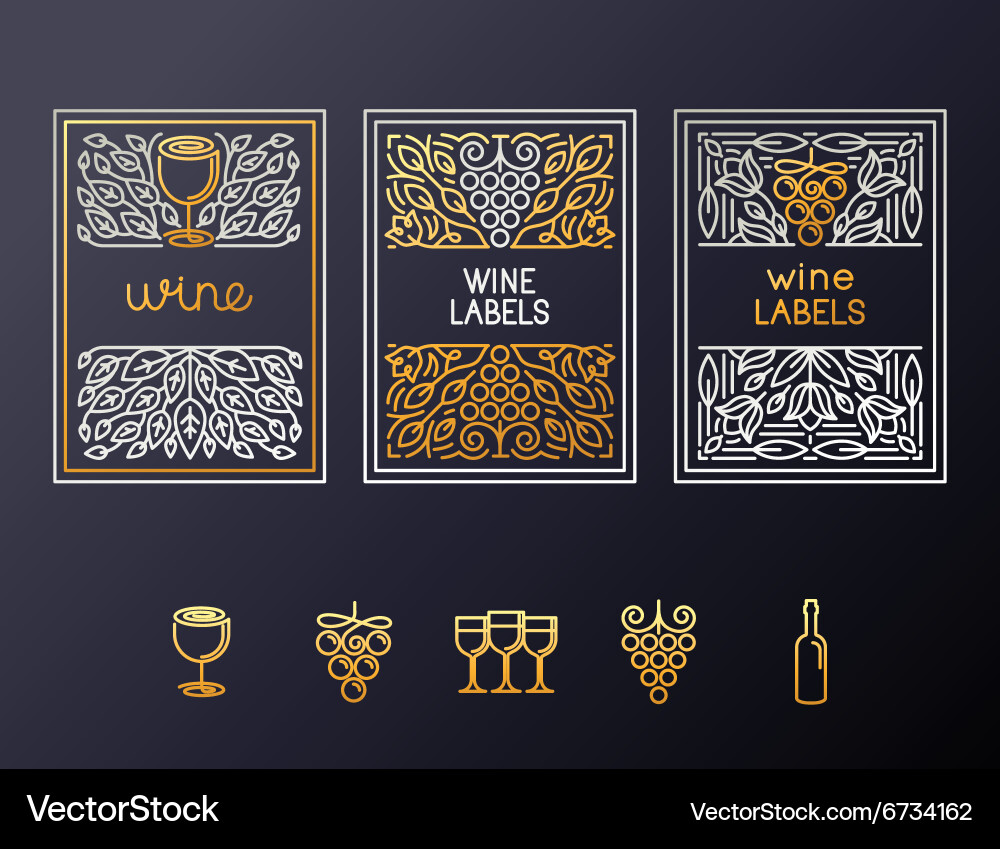 Wine packaging design template Royalty Free Vector Image