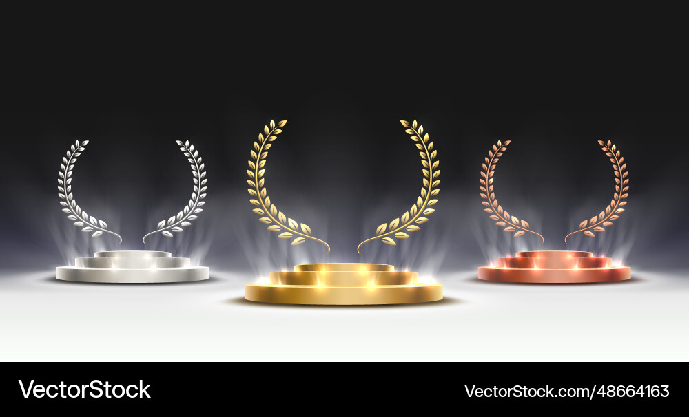 Awards nomination name podium golden prize Vector Image