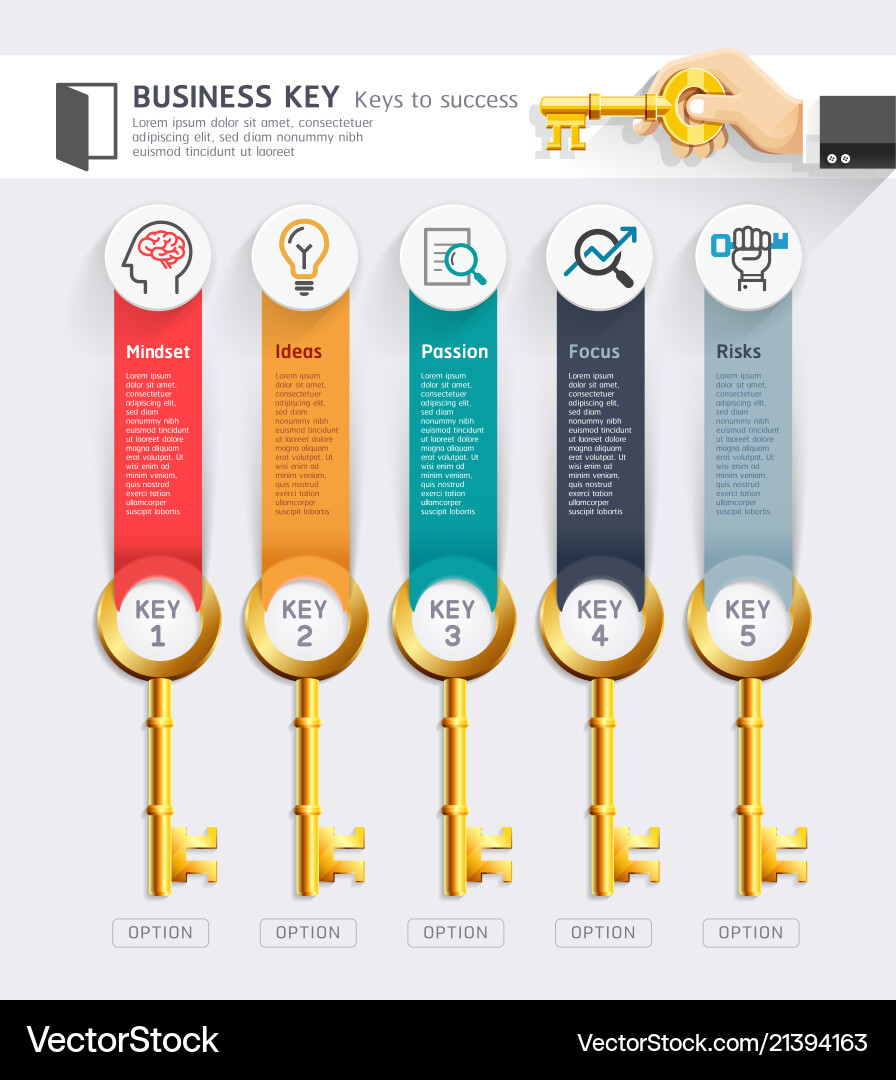 Business key concept infographics design template Vector Image