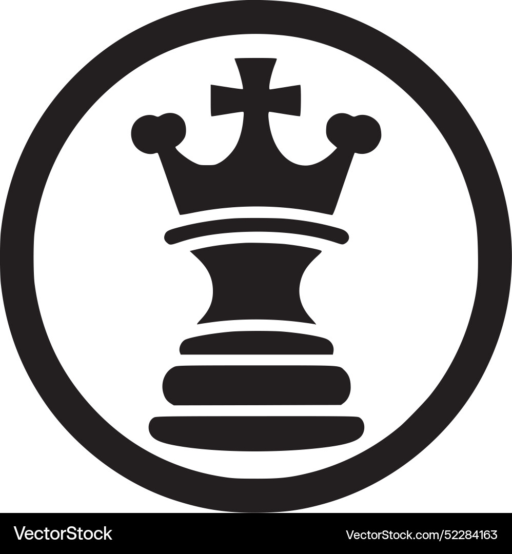 Chess - minimalist and flat logo Royalty Free Vector Image