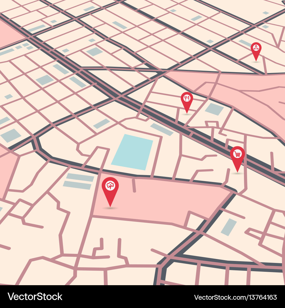 City map Royalty Free Vector Image - VectorStock