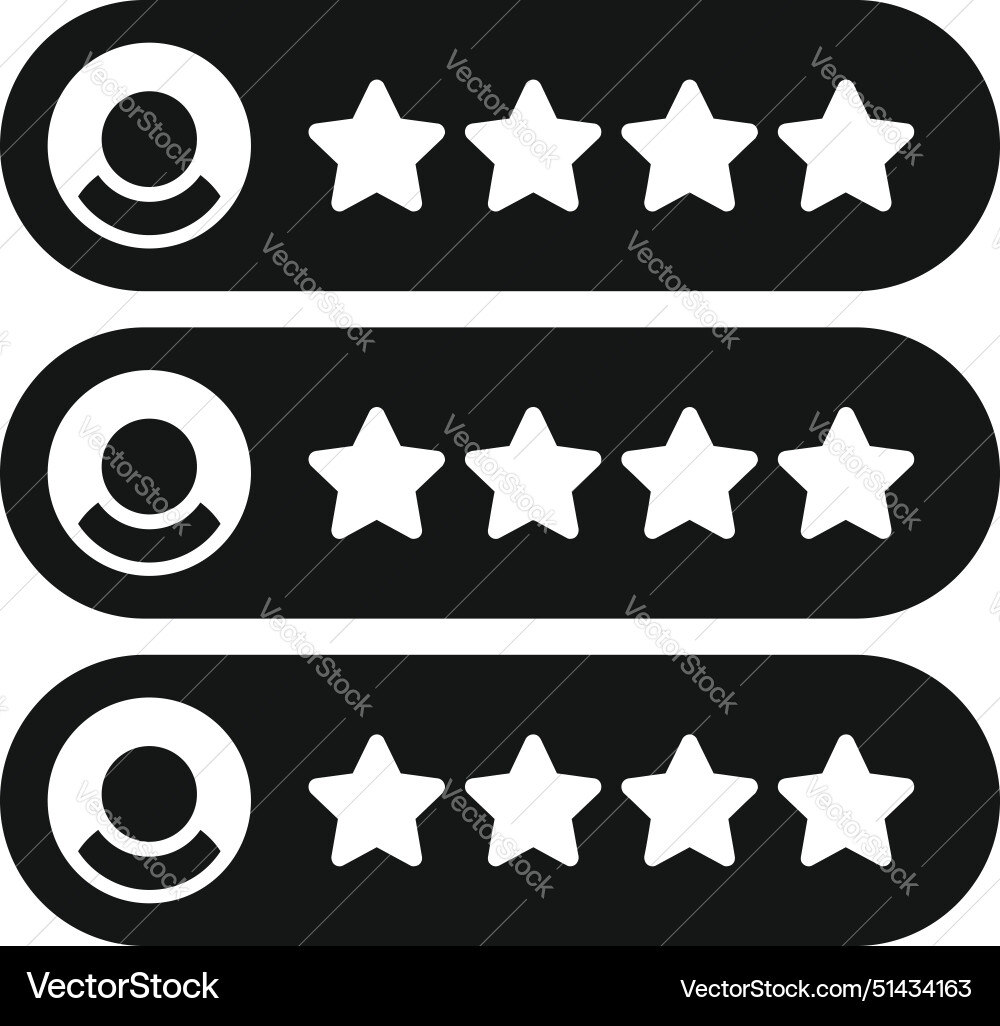 Customer satisfaction rating with five stars Vector Image