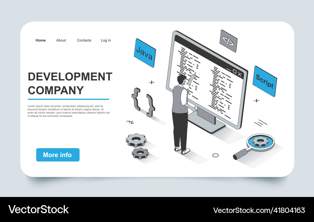 Development concept in 3d isometric Royalty Free Vector