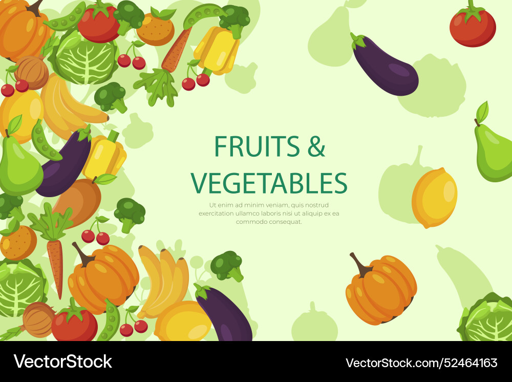 Fruit and vegetables background style Royalty Free Vector