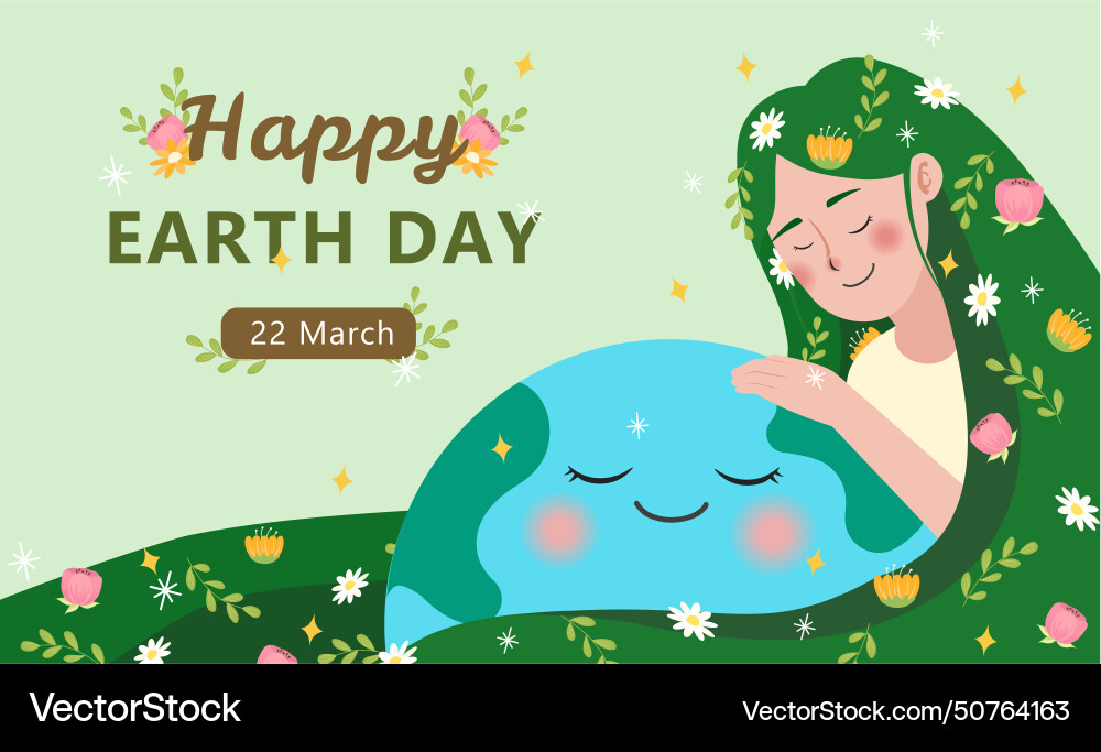 Happy mother earth day - planet Royalty Free Vector Image