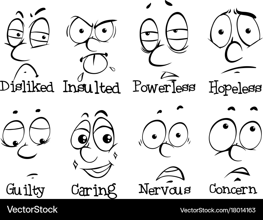 Human expressions and words Royalty Free Vector Image