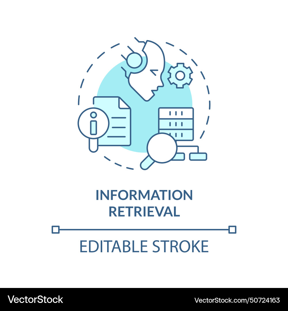 Information retrieval soft blue concept icon Vector Image
