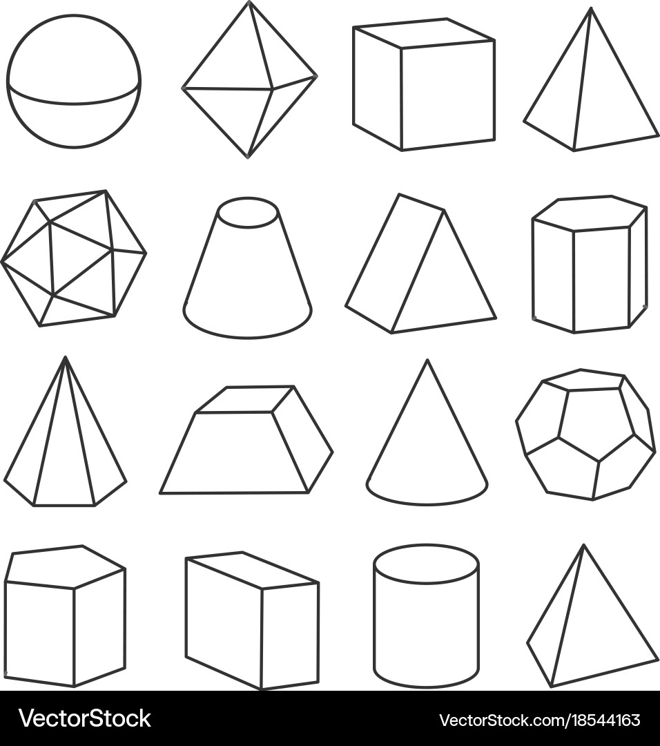 Isometric geometric figures Royalty Free Vector Image