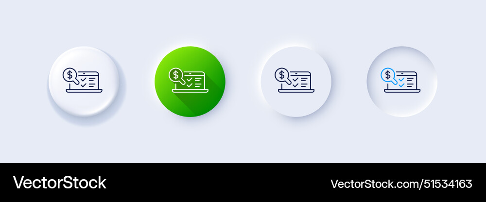 Online accounting line icon audit sign Royalty Free Vector