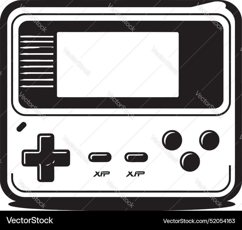 Retro handheld entertainment symbol portable Vector Image