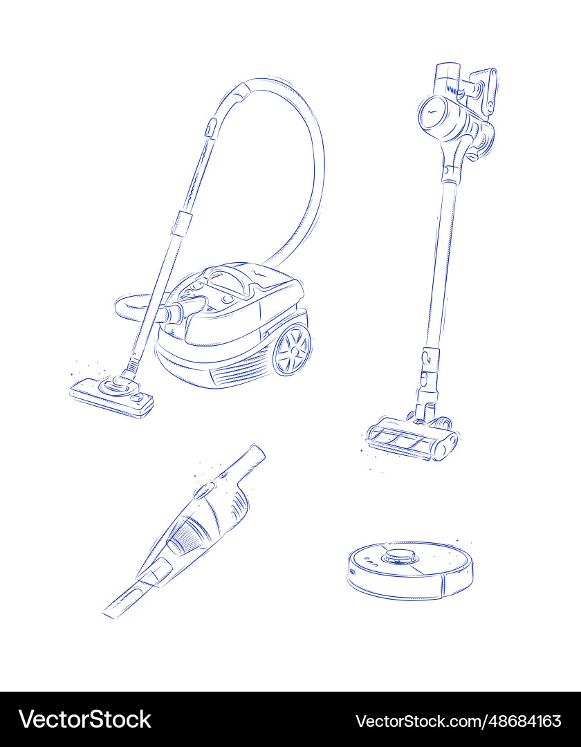 Set of vacuum cleaners light Royalty Free Vector Image