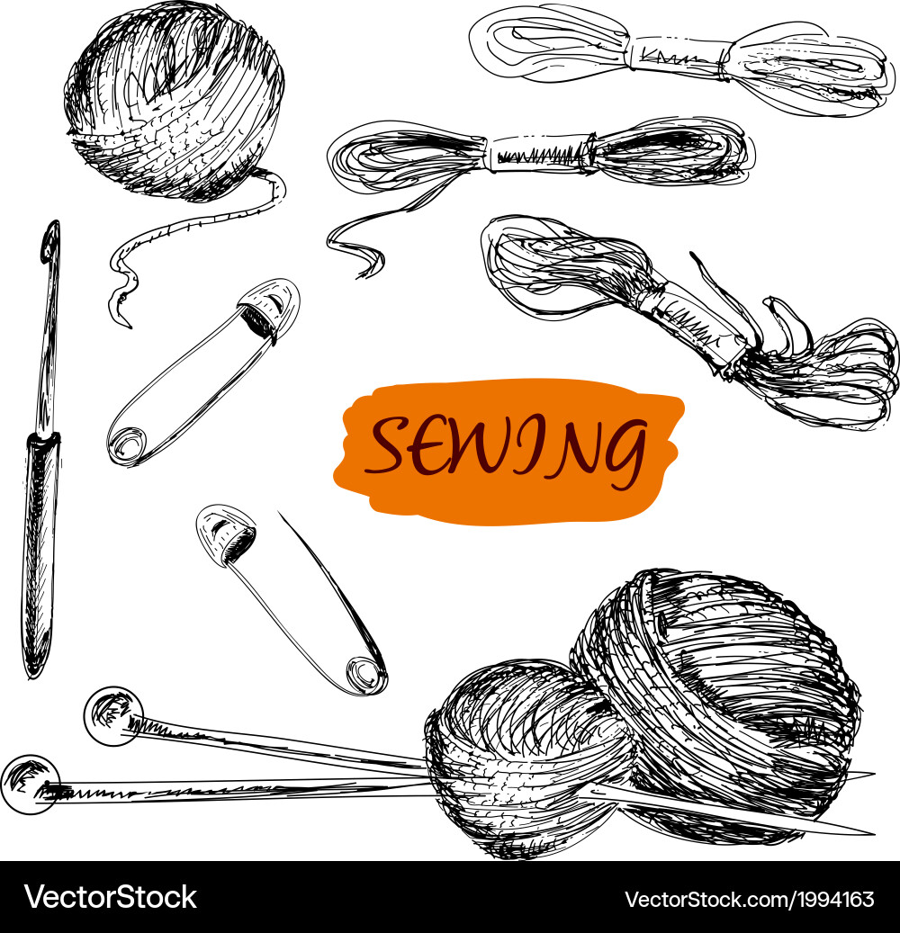 Sewing set Royalty Free Vector Image - VectorStock