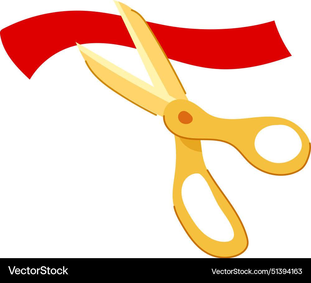 Tailor gold scissor cartoon Royalty Free Vector Image