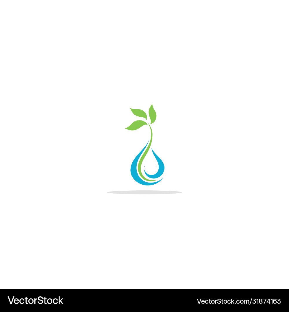 Waterdrop seed plant logo Royalty Free Vector Image