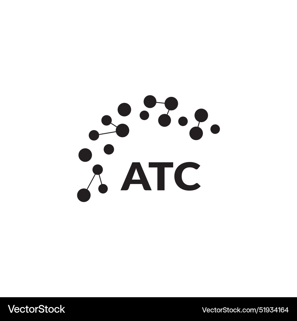 Atc letter logo design on white background Vector Image