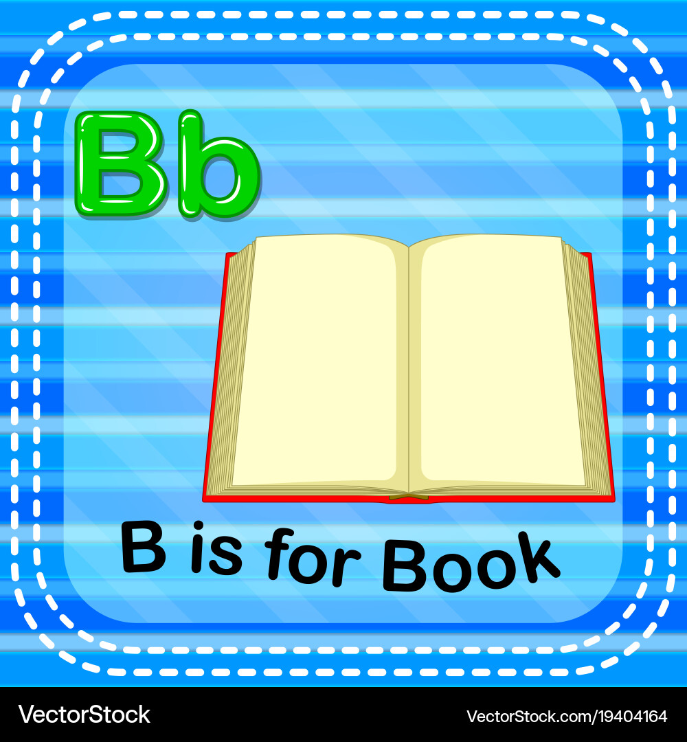 Flashcard letter b is for book – Royalty-Free Vector | VectorStock