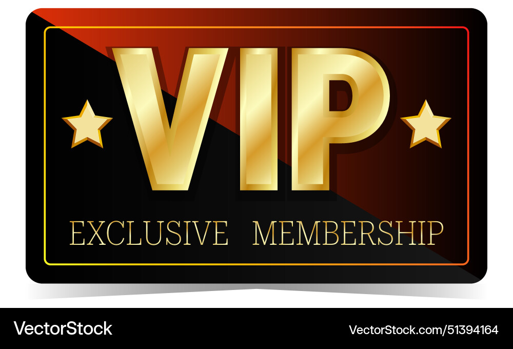 Gold vip card exclusive membership Royalty Free Vector Image