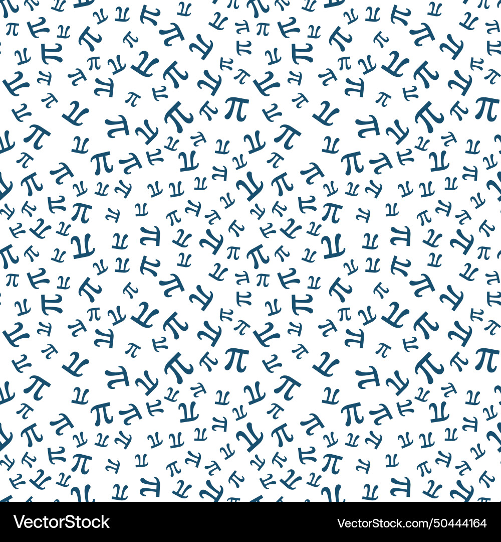 Mathematics concept pattern with blue greek pi Vector Image