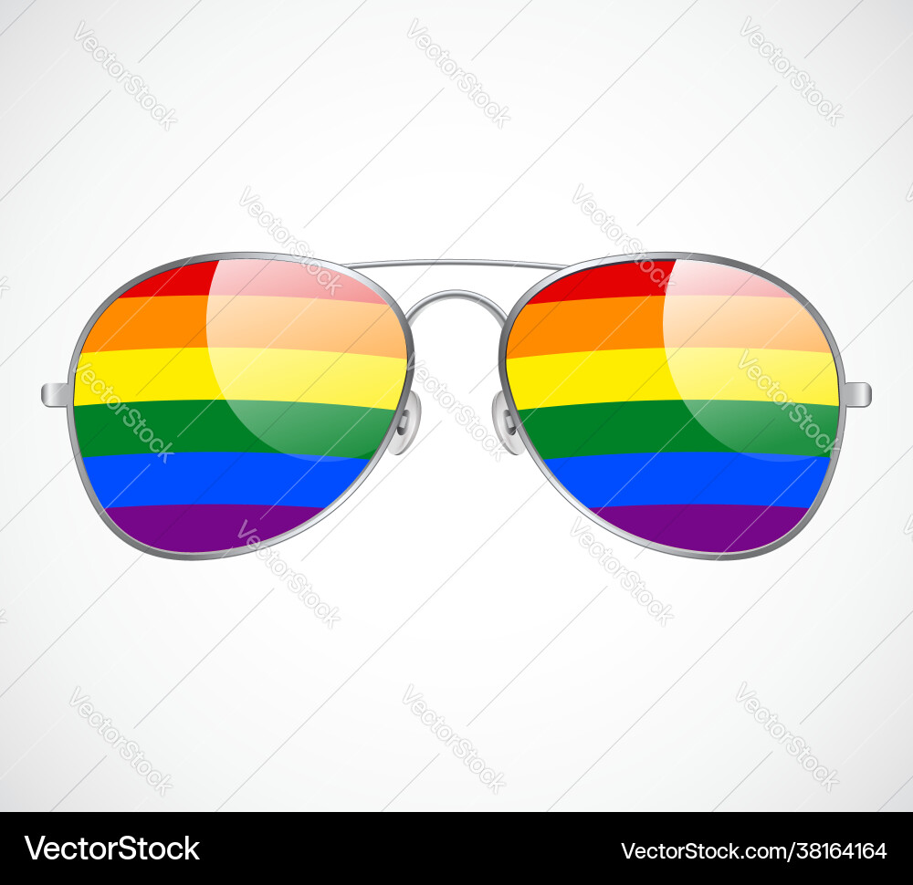 Sunglasses aviator abstract rainbow lenses Vector Image