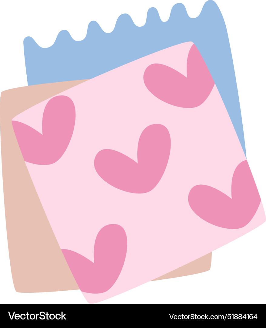 Textile patch with hearts Royalty Free Vector Image