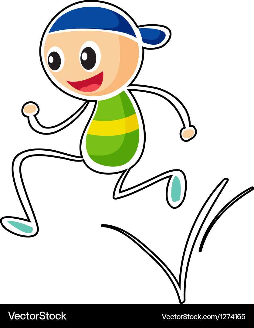 A little boy running Royalty Free Vector Image